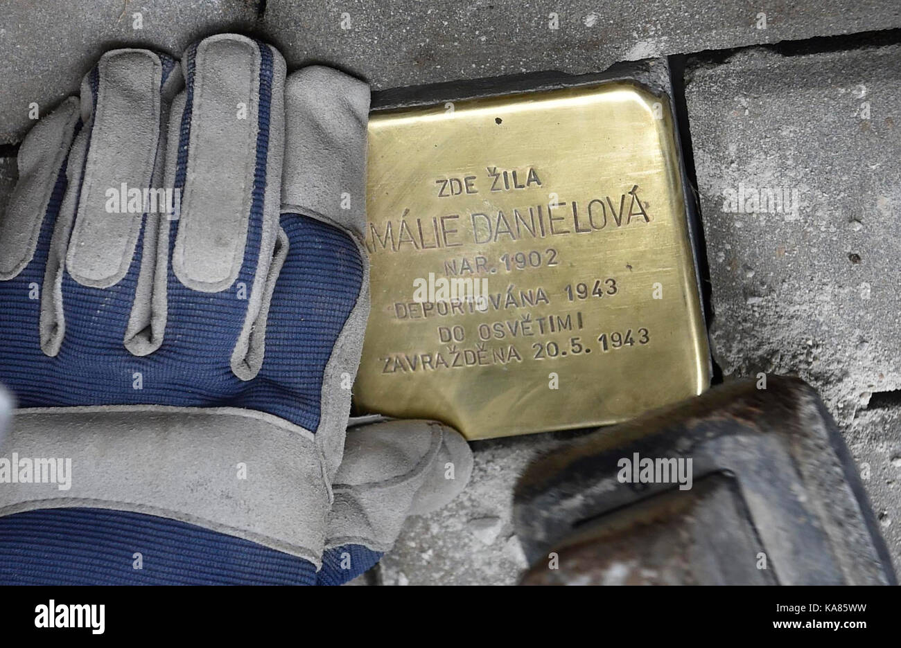 The first Stolpersteine or stumbling blocks commemorating victims of ...