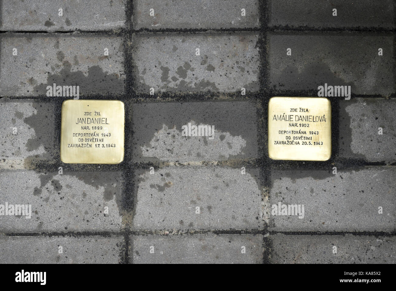 The first Stolpersteine or stumbling blocks commemorating victims of ...