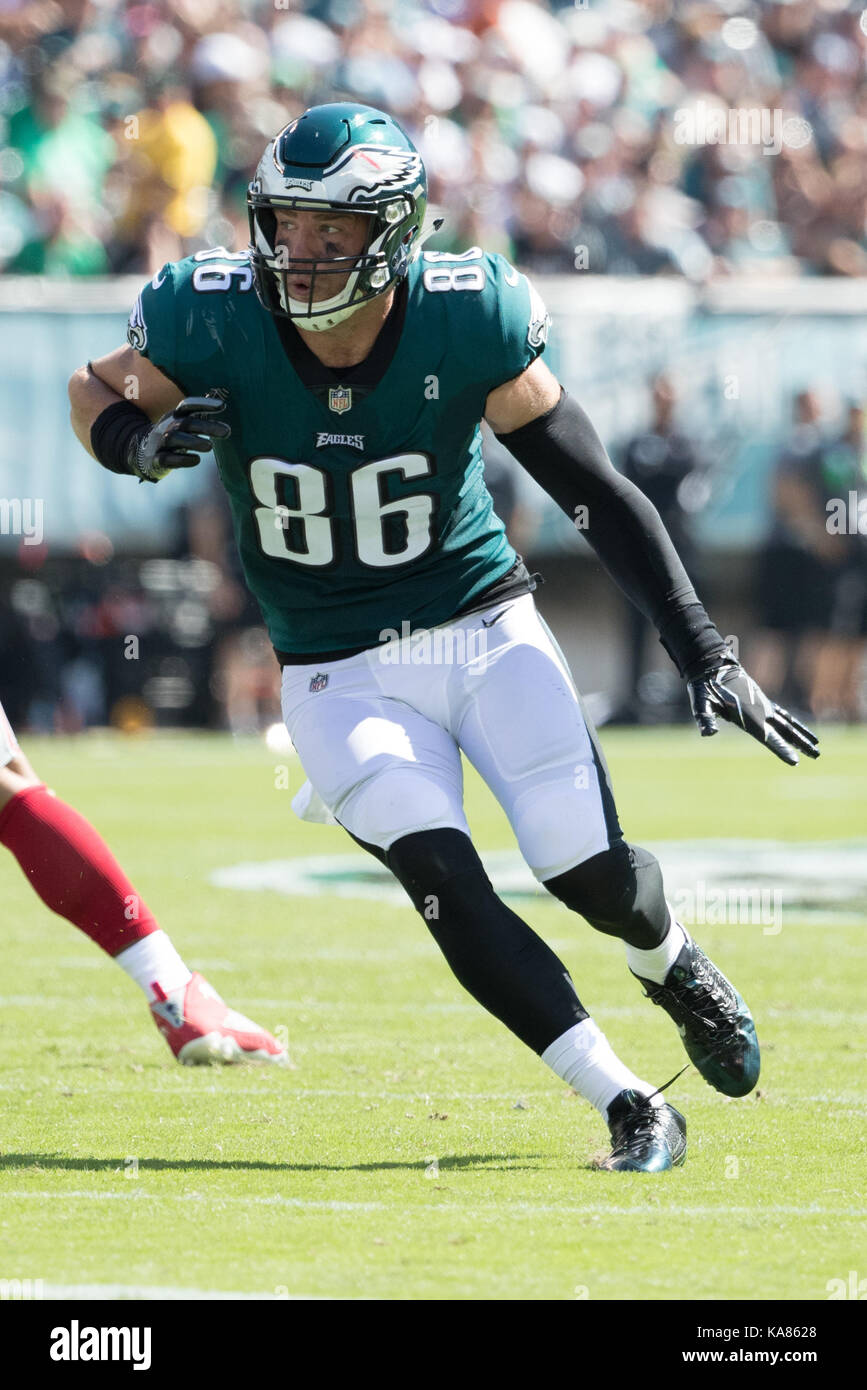 Philadelphia, Pennsylvania, USA. 24th Sep, 2017. Philadelphia Eagles tight end Zach Ertz (86) in ...