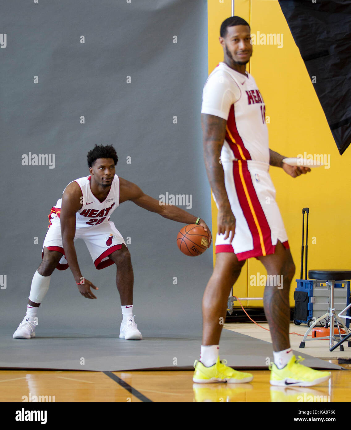 Miami, Florida, USA. 25th Sep, 2017. Miami Heat forward James Johnson ...