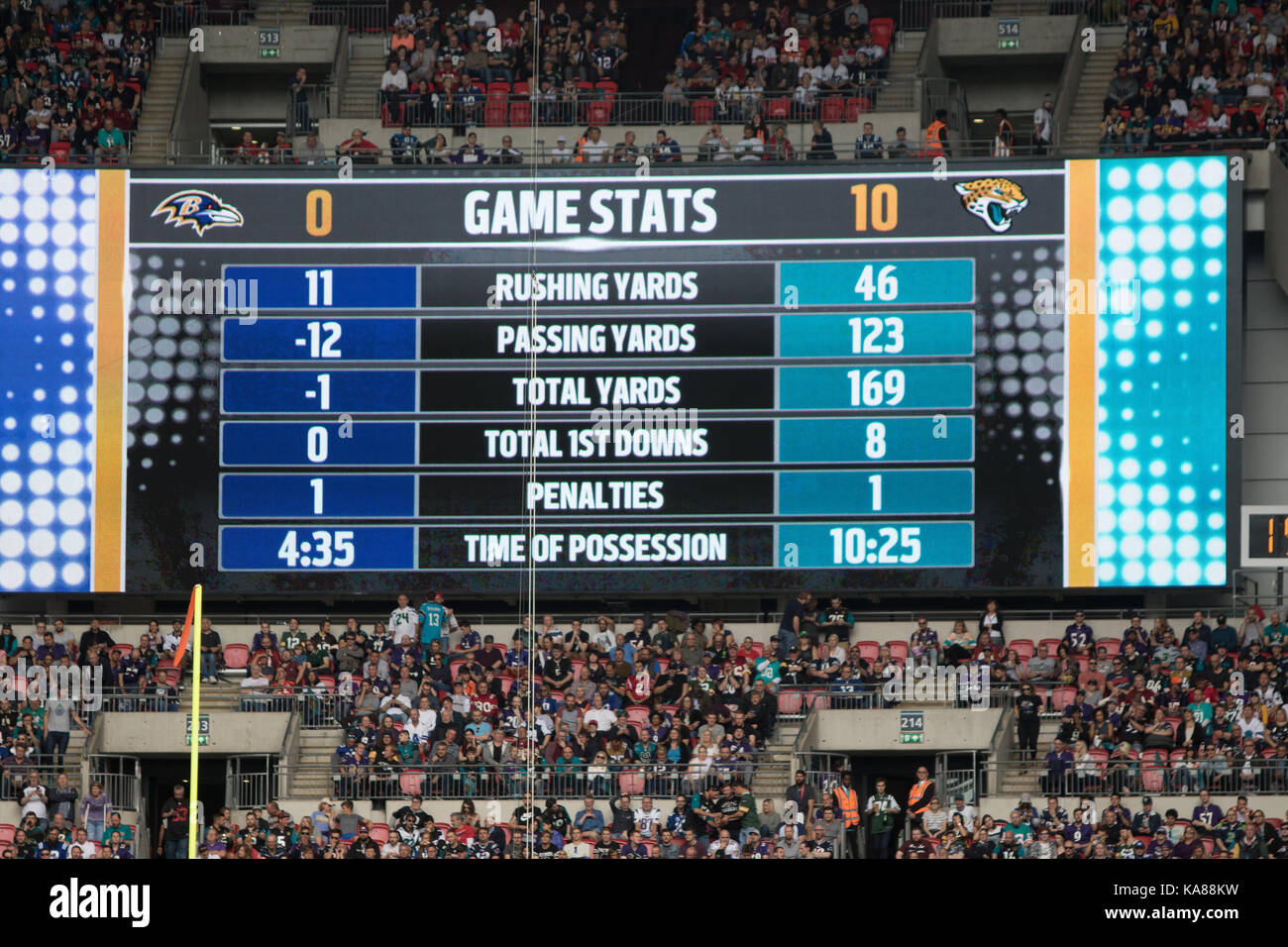 London, UK. 24th Sep, 2017. Wembley Stadium, London, England; NFL ...