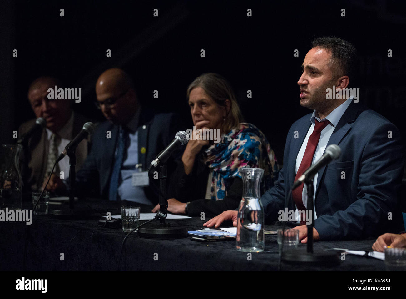 London, UK. 25th Sep, 2017. Issa Amro, a prominent Palestinian human ...