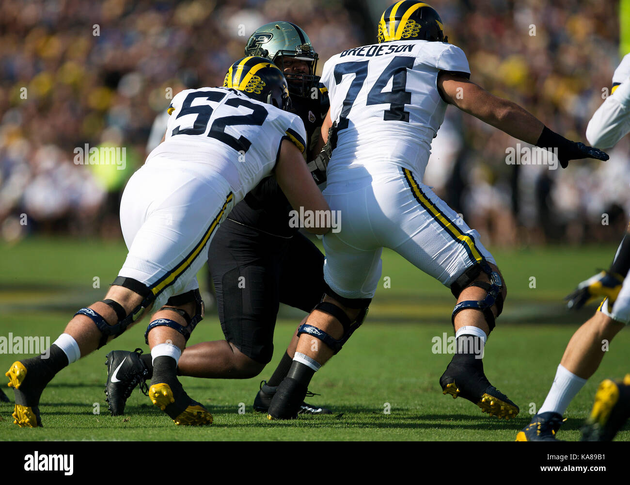 West Lafayette, Indiana, USA. 23rd Sep, 2017. Michigan offensive ...
