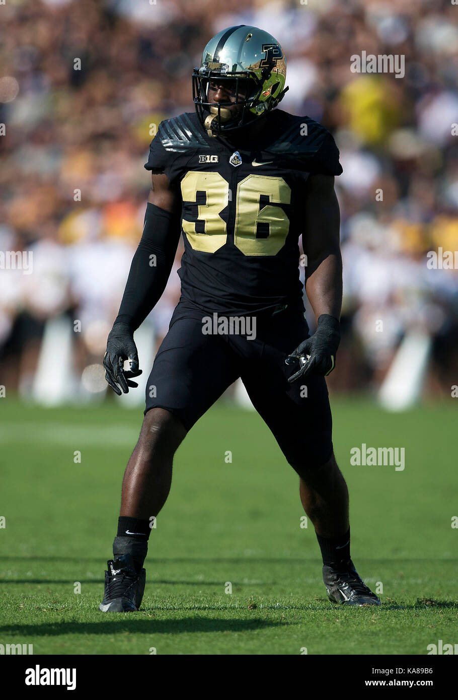 West Lafayette, Indiana, USA. 23rd Sep, 2017. Purdue linebacker Danny ...