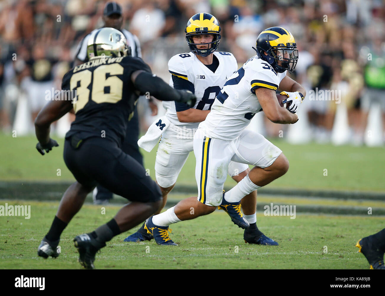 West Lafayette, Indiana, USA. 23rd Sep, 2017. Michigan running back Ty ...