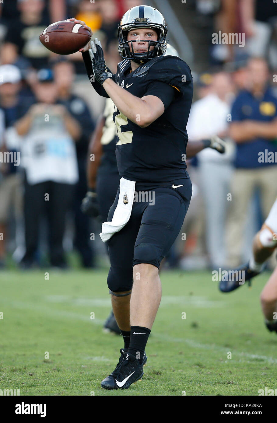 West Lafayette, Indiana, USA. 23rd Sep, 2017. Purdue quarterback Elijah ...