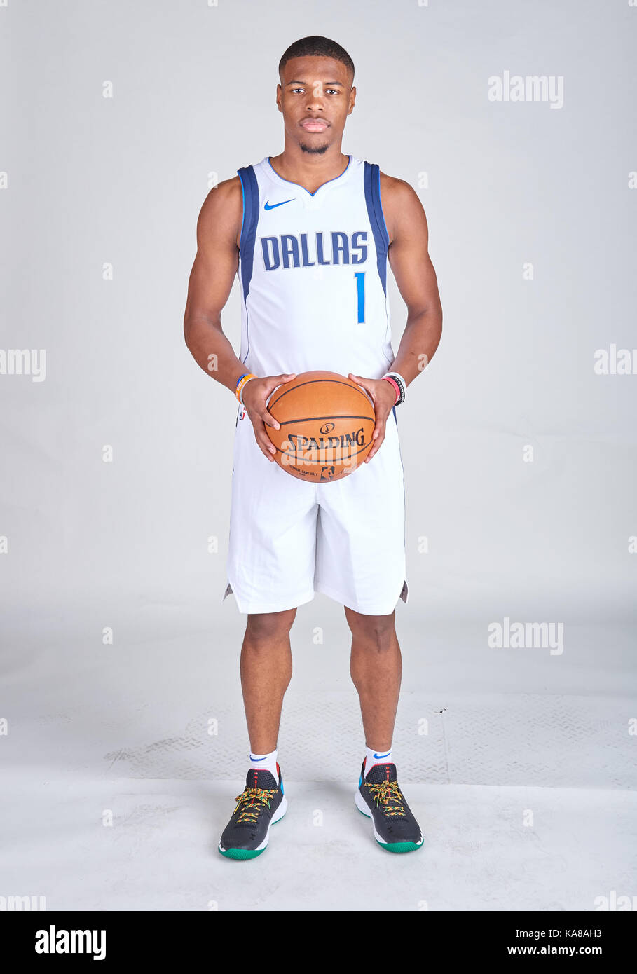 Sept 25, 2017: Dallas Mavericks guard Dennis Smith Jr. #1 poses during ...