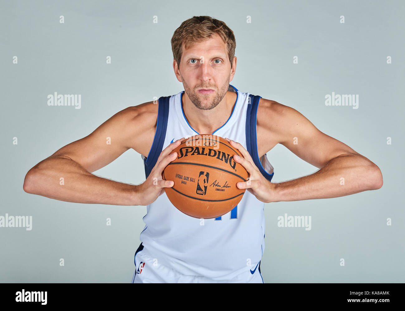 Sept 25, 2017: Dallas Mavericks forward Dirk Nowitzki #41 poses during ...
