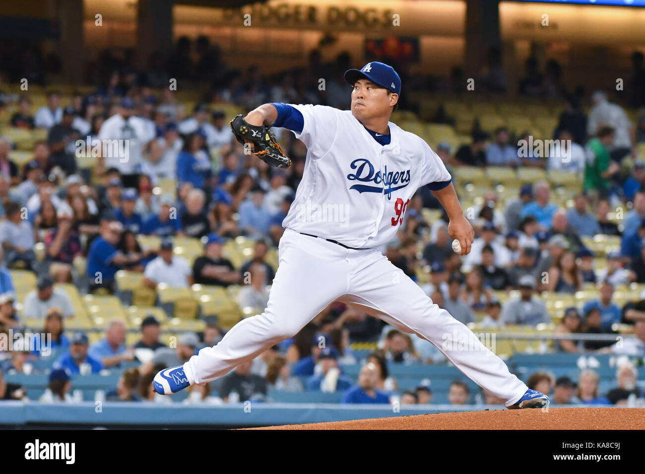 Los Angeles, California, USA. 5th Sep, 2017. Ryu Hyun-Jin (Dodgers) MLB ...