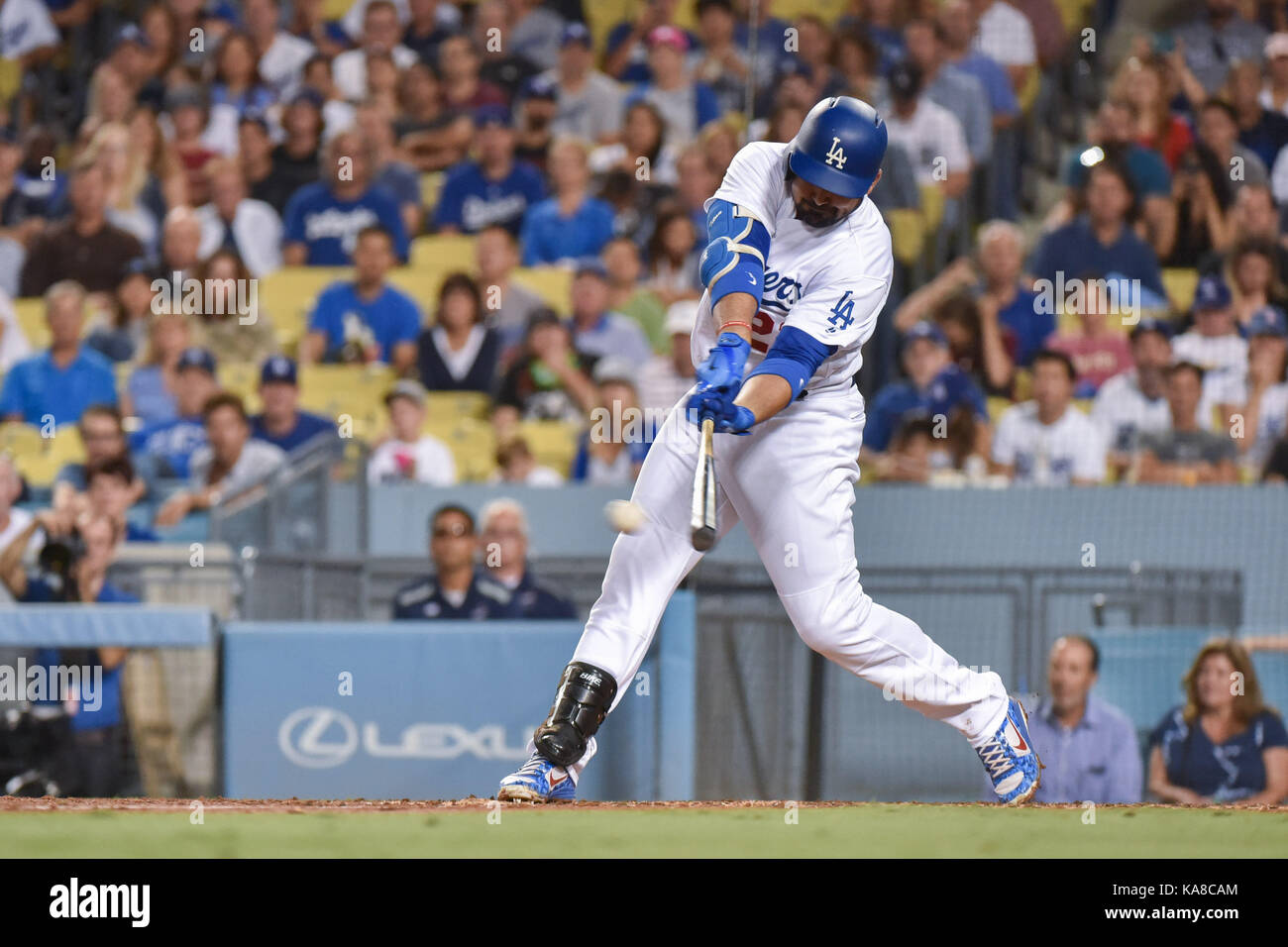 Los Angeles, California, USA. 5th Sep, 2017. Adrian Gonzalez (Dodgers ...
