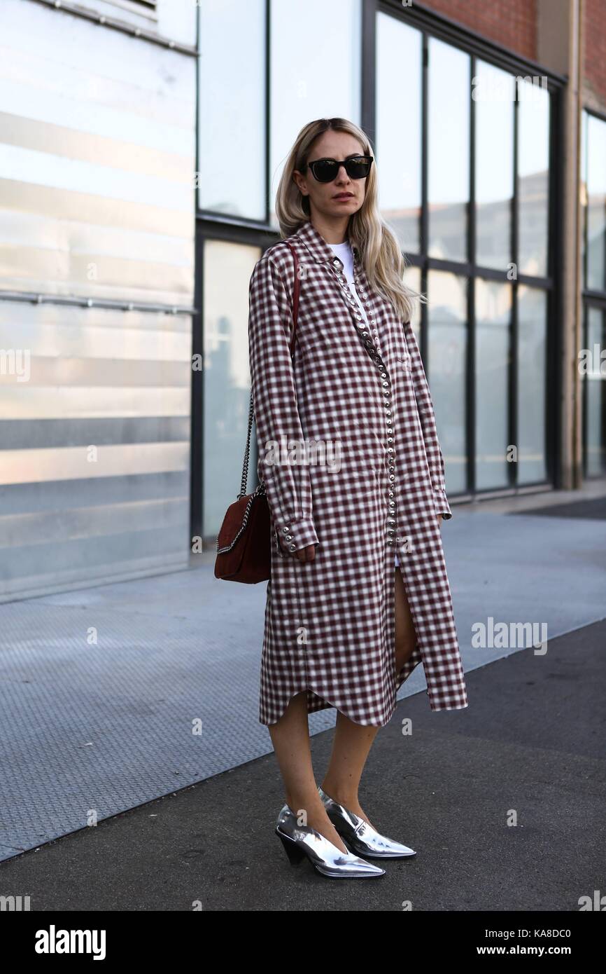 Fabiola Di Virgilio, founder of Red Milk magazine, posing outside the ...