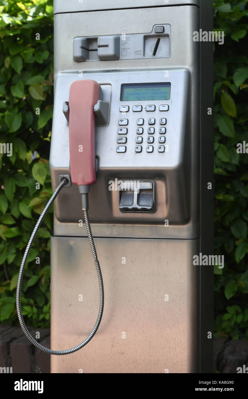 Usedom, Germany. 07th June, 2017. A public payphone in a telephone ...