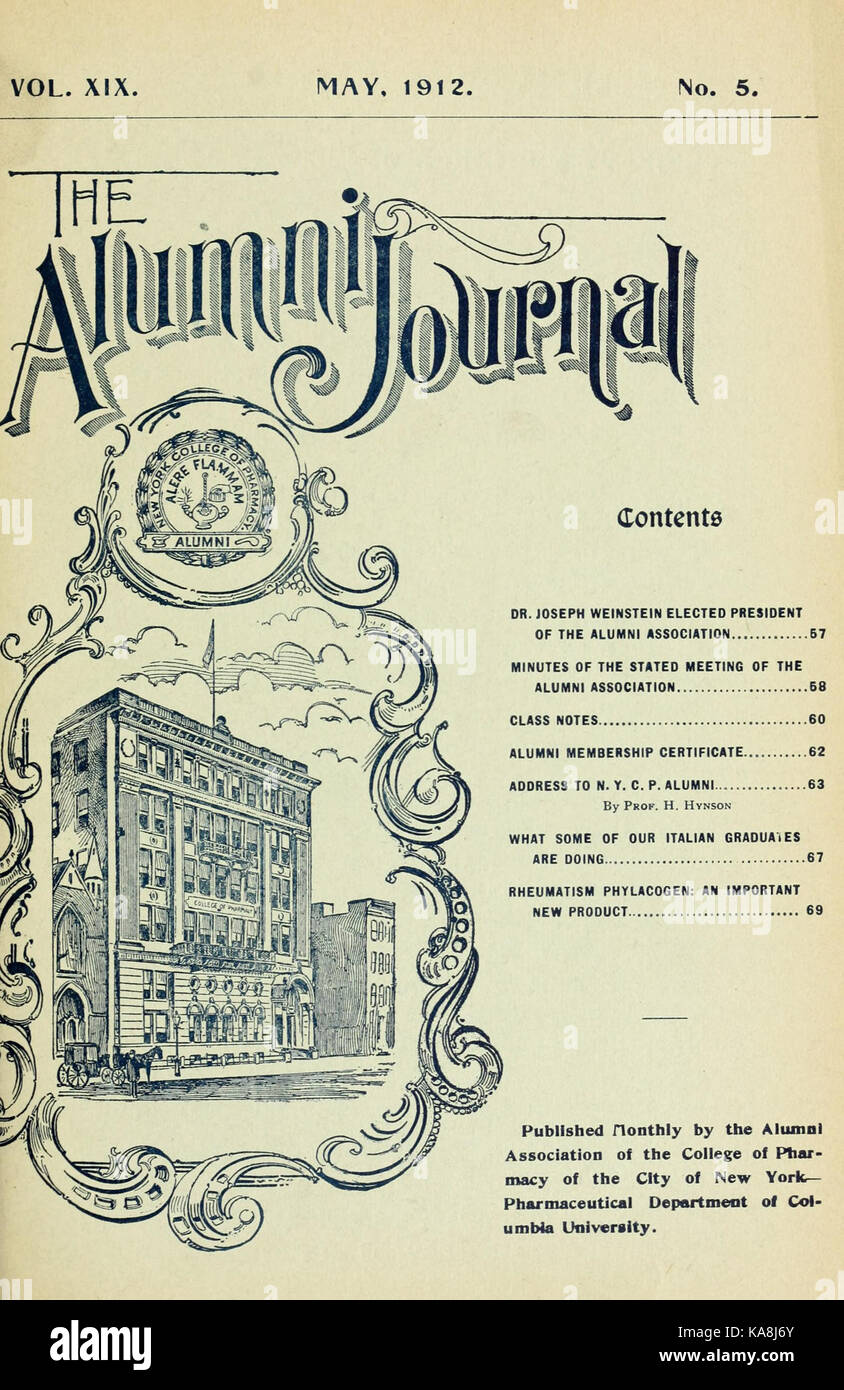 The Alumni journal BHL3969398 Stock Photo - Alamy