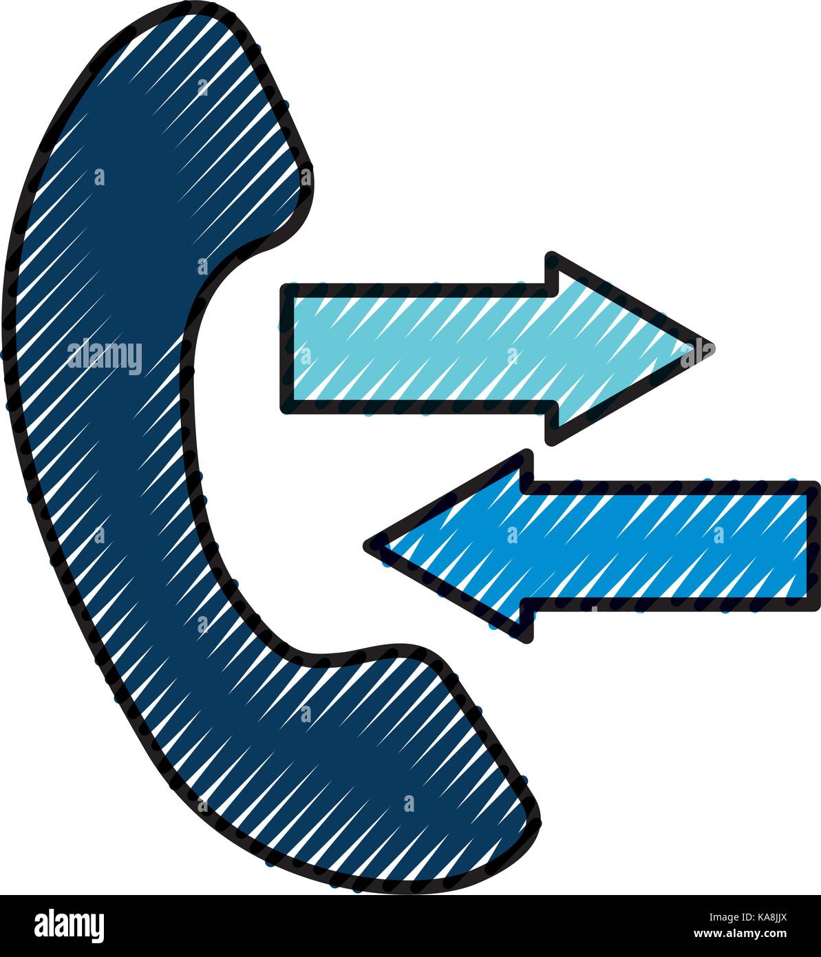 phone service help with arrows outgoing incoming call Stock Vector ...