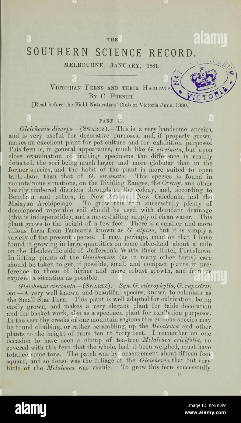 Southern science record and magazine of natural history. Vol. 1 3; 1880 ...