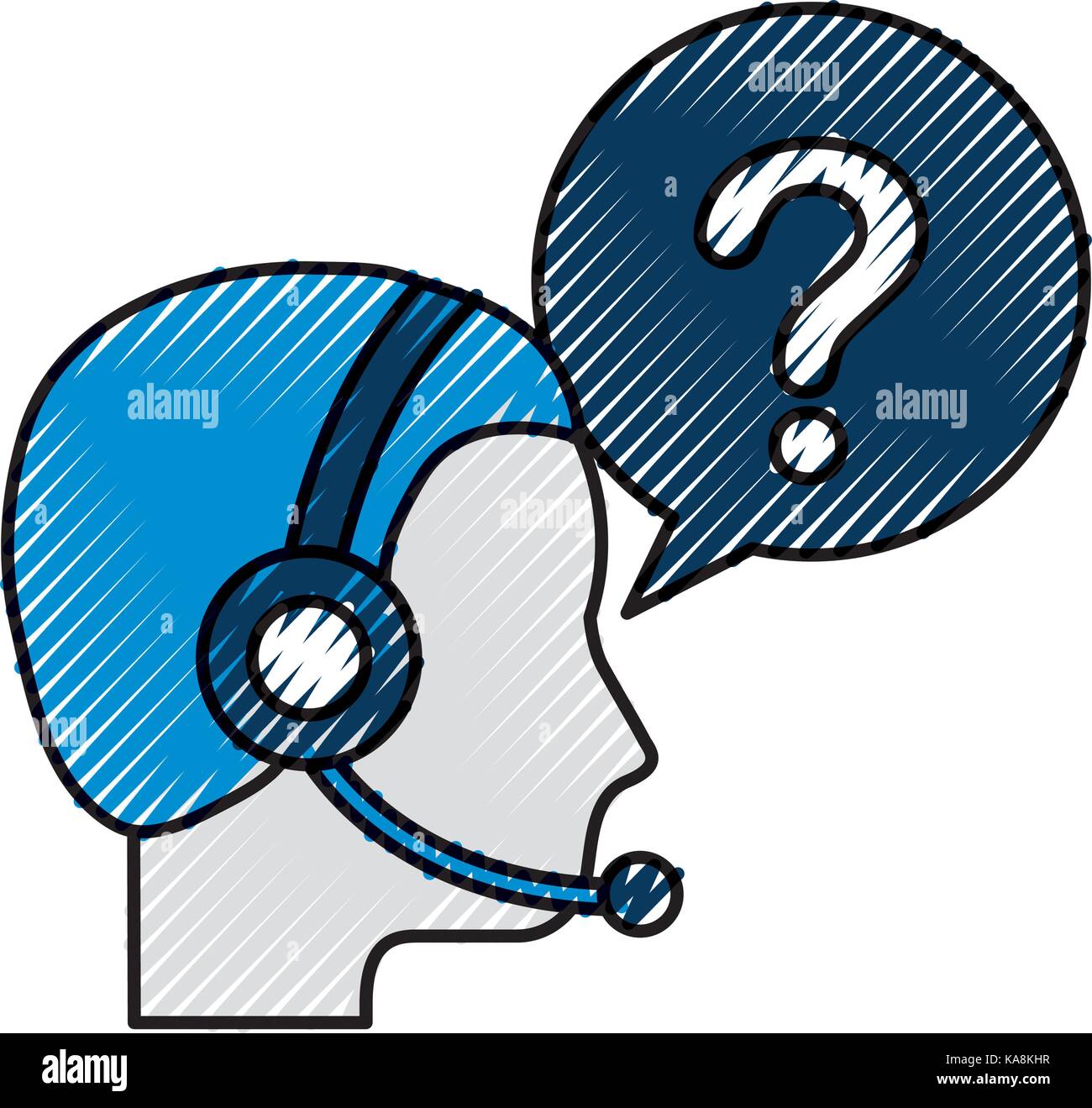 customer service operator with headset and speech bubble Stock Vector ...