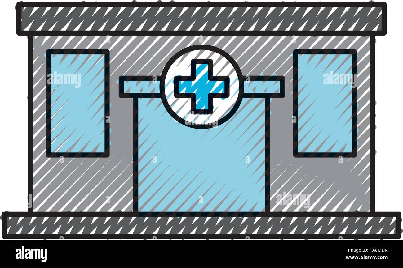 hospital building medical center front view icon Stock Vector Image ...