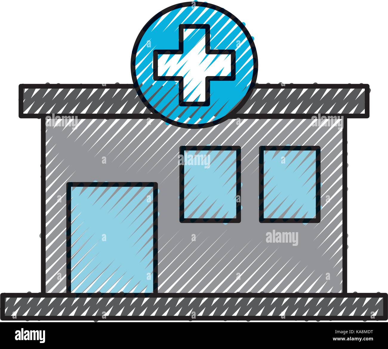 hospital building medical center front view icon Stock Vector Image ...