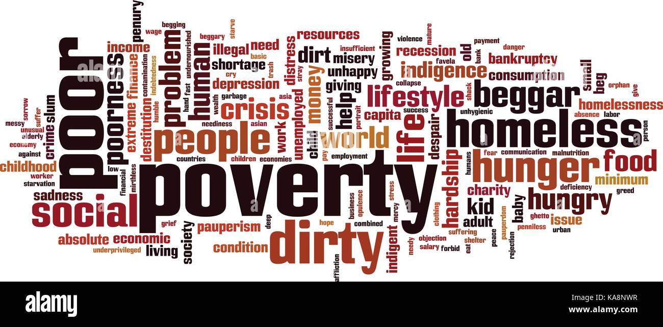 Poverty word cloud concept. Vector illustration Stock Vector Image ...
