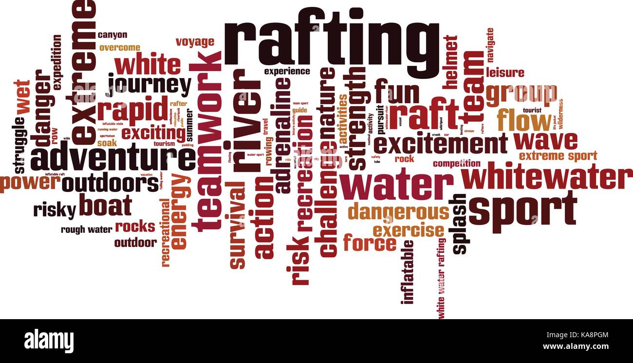 Rafting word cloud concept. Vector illustration Stock Vector Image ...