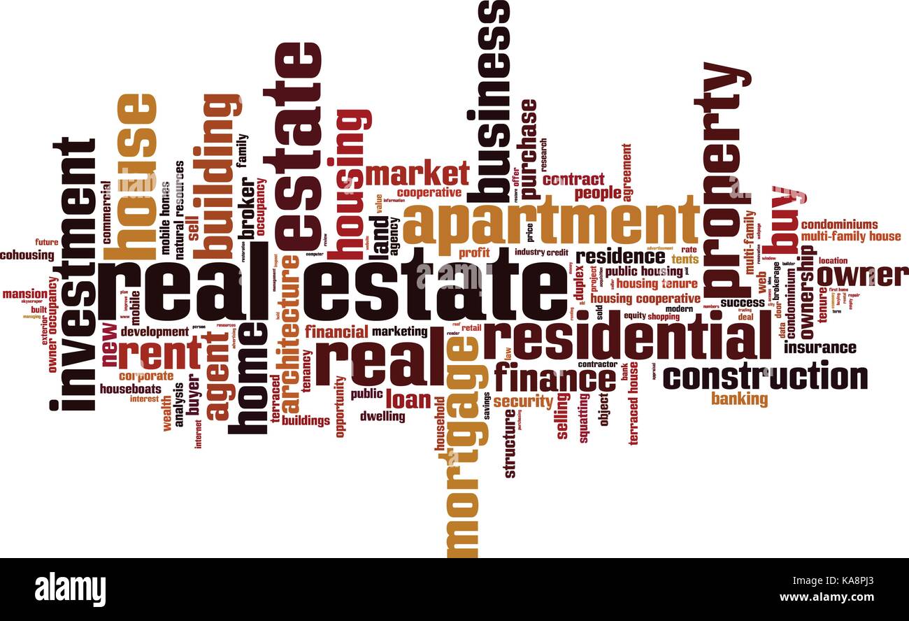 Real estate word cloud concept. Vector illustration Stock Vector Image ...