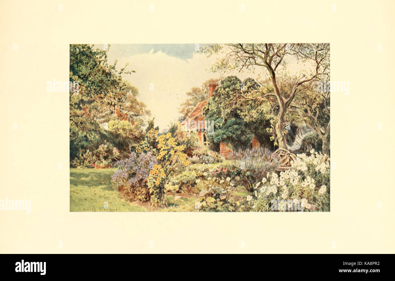 This illustration from 'Some English Gardens' showcases a detailed ...