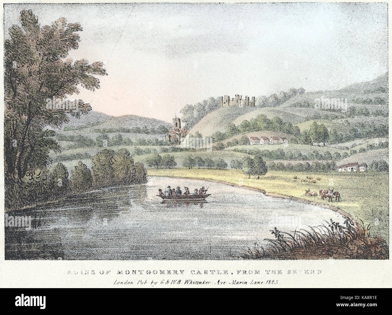 Ruins of Montgomery Castle, from the Severn Stock Photo - Alamy