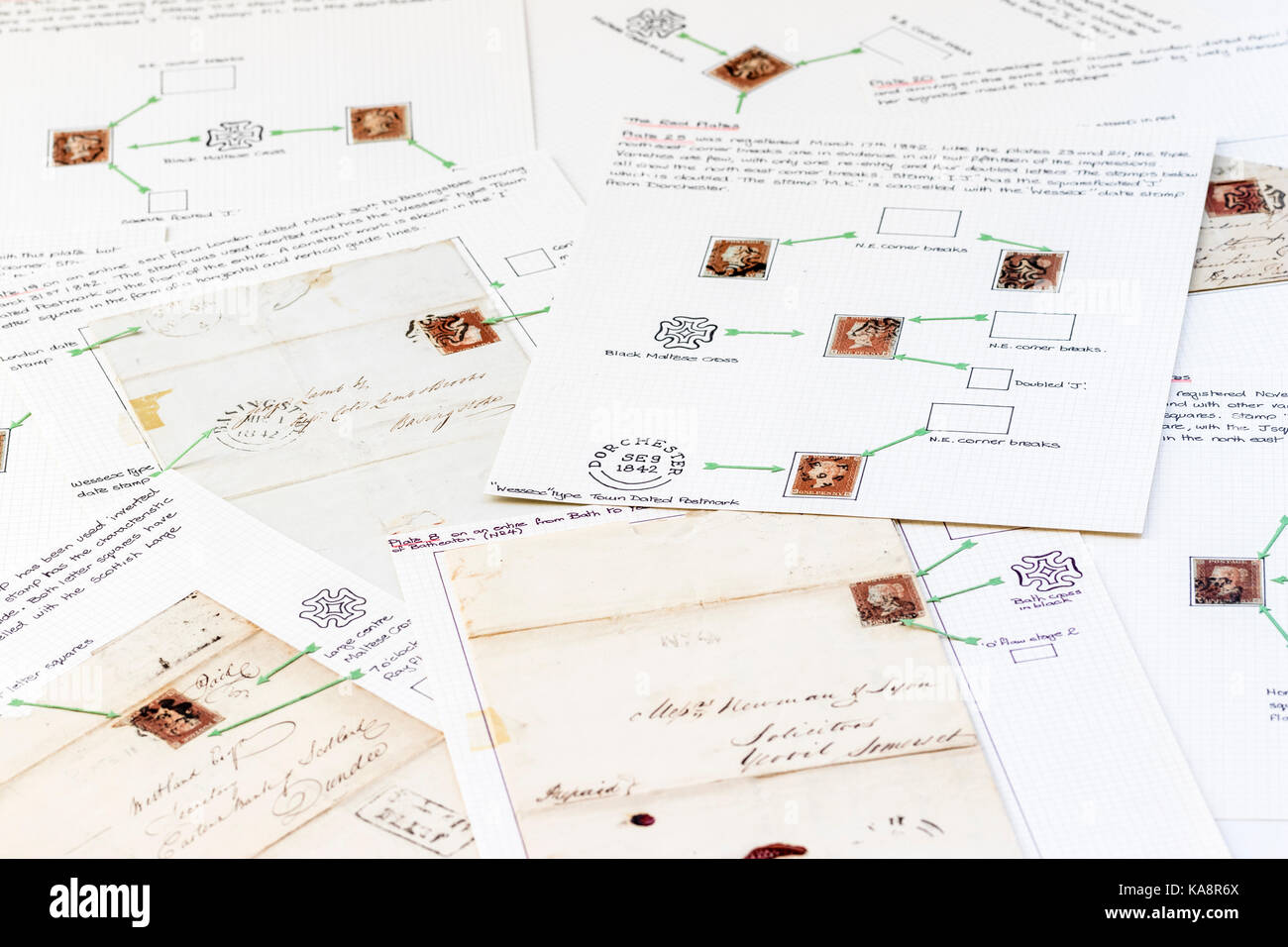 Victorian stamp collection british penny hi-res stock photography and ...