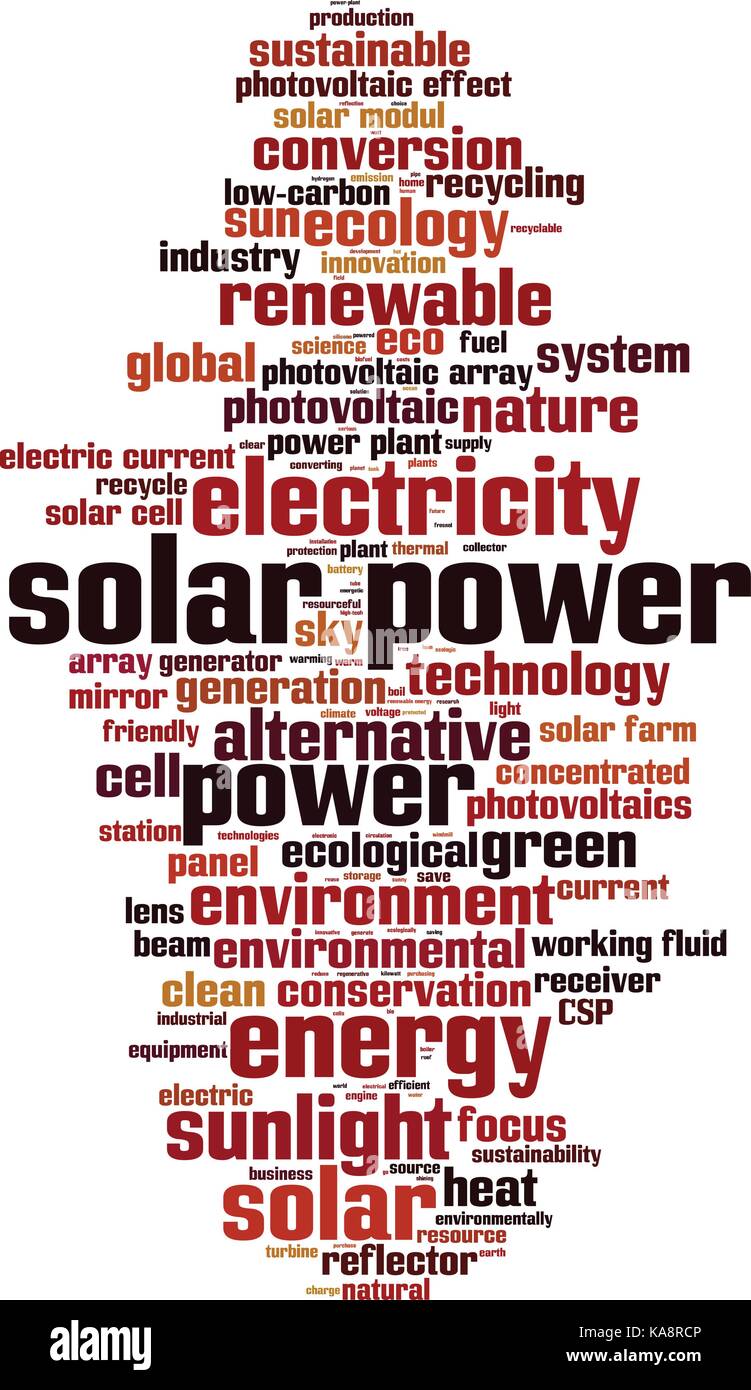 Solar power word cloud concept. Vector illustration Stock Vector Image ...