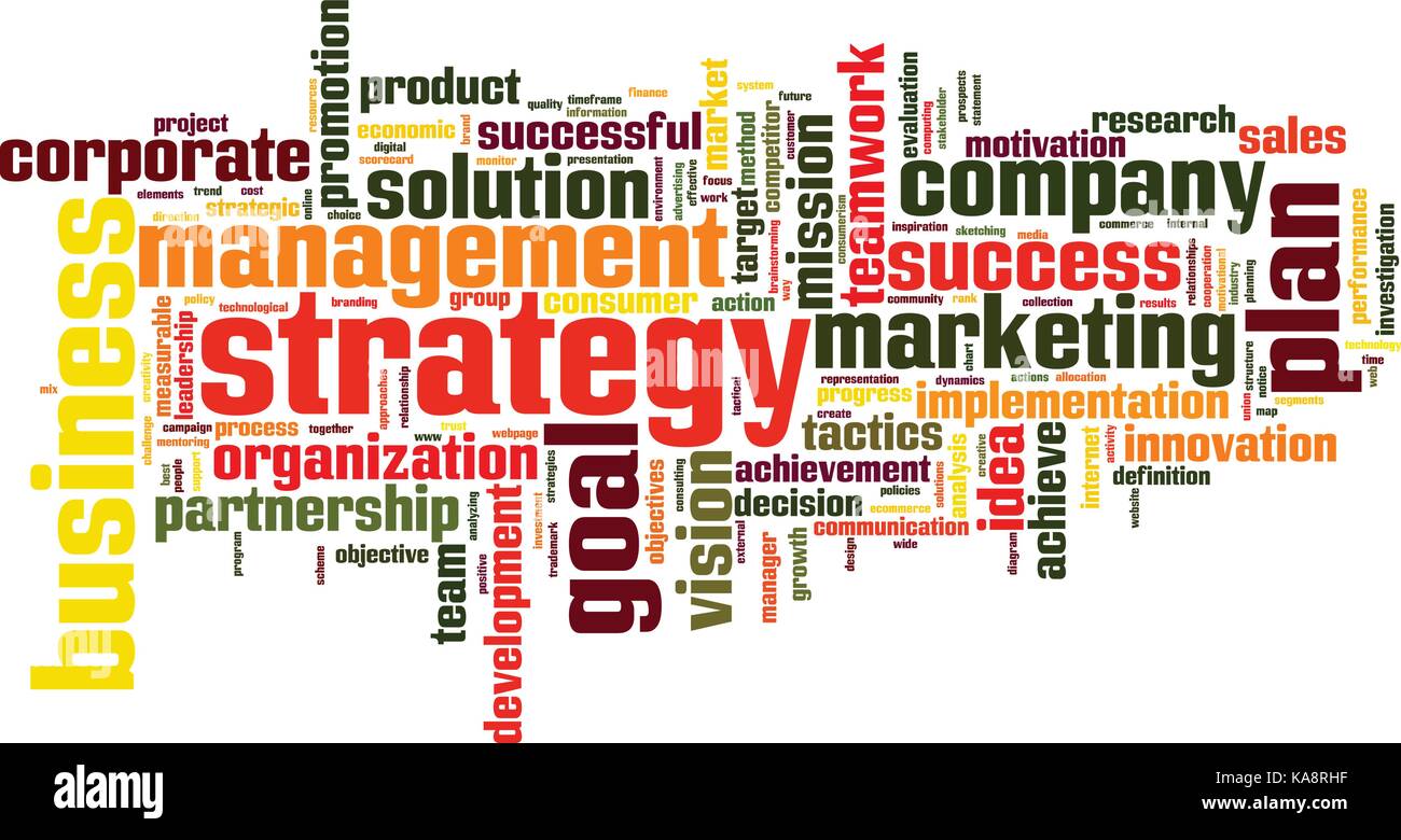 Strategy word cloud concept. Vector illustration Stock Vector Image ...