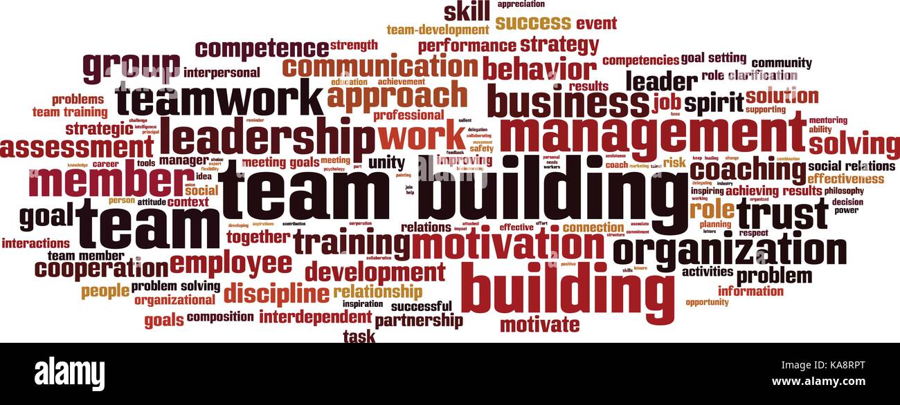 Team building power word cloud concept. Vector illustration Stock ...