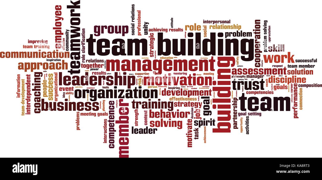 Team building power word cloud concept. Vector illustration Stock ...
