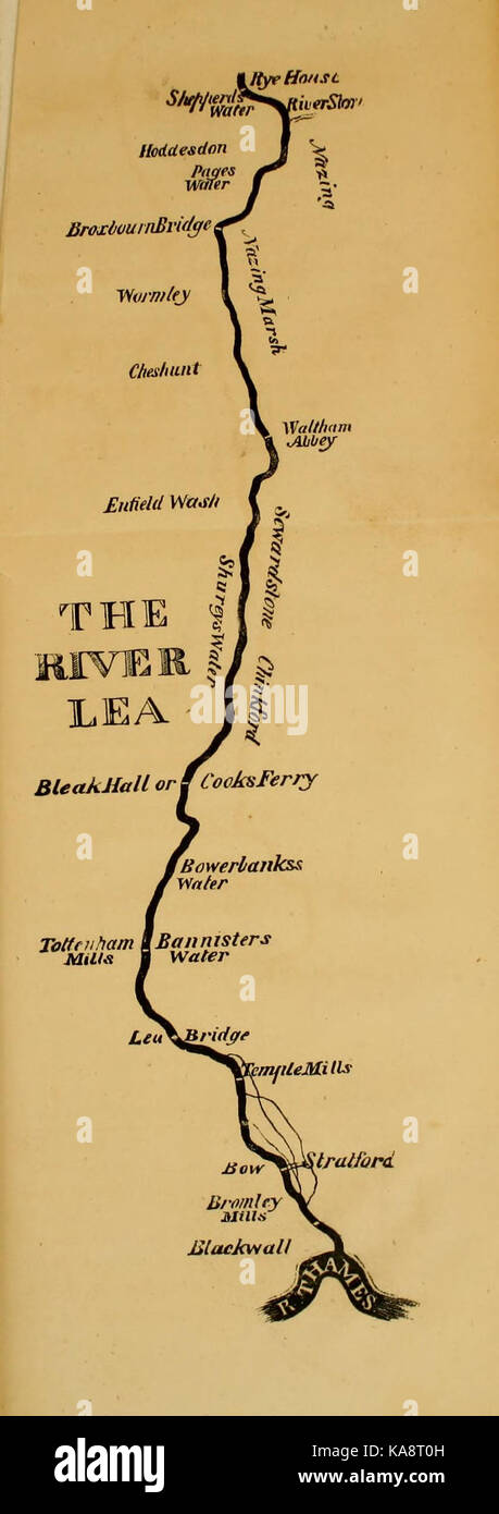 The angler's guide (Map River Lea) BHL9694430 Stock Photo - Alamy