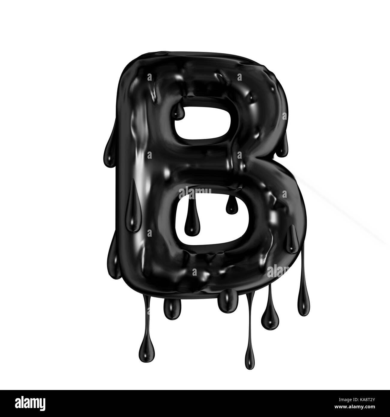 Black dripping slime halloween capital letter B Stock Photo - Alamy