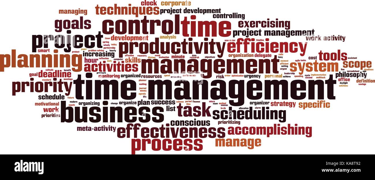 Time management word cloud concept. Vector illustration Stock Vector ...