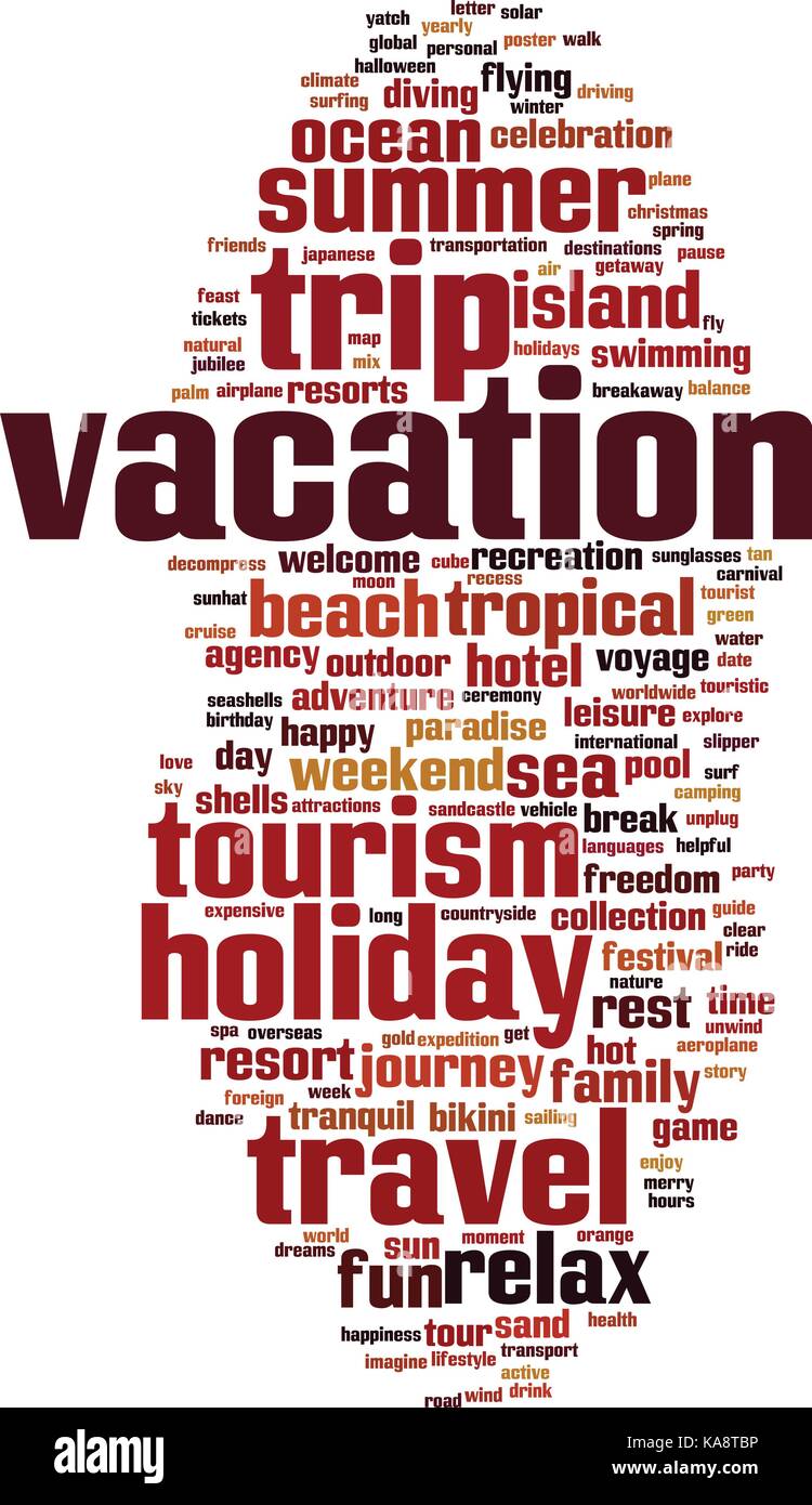 Vacation word cloud concept. Vector illustration Stock Vector Image ...