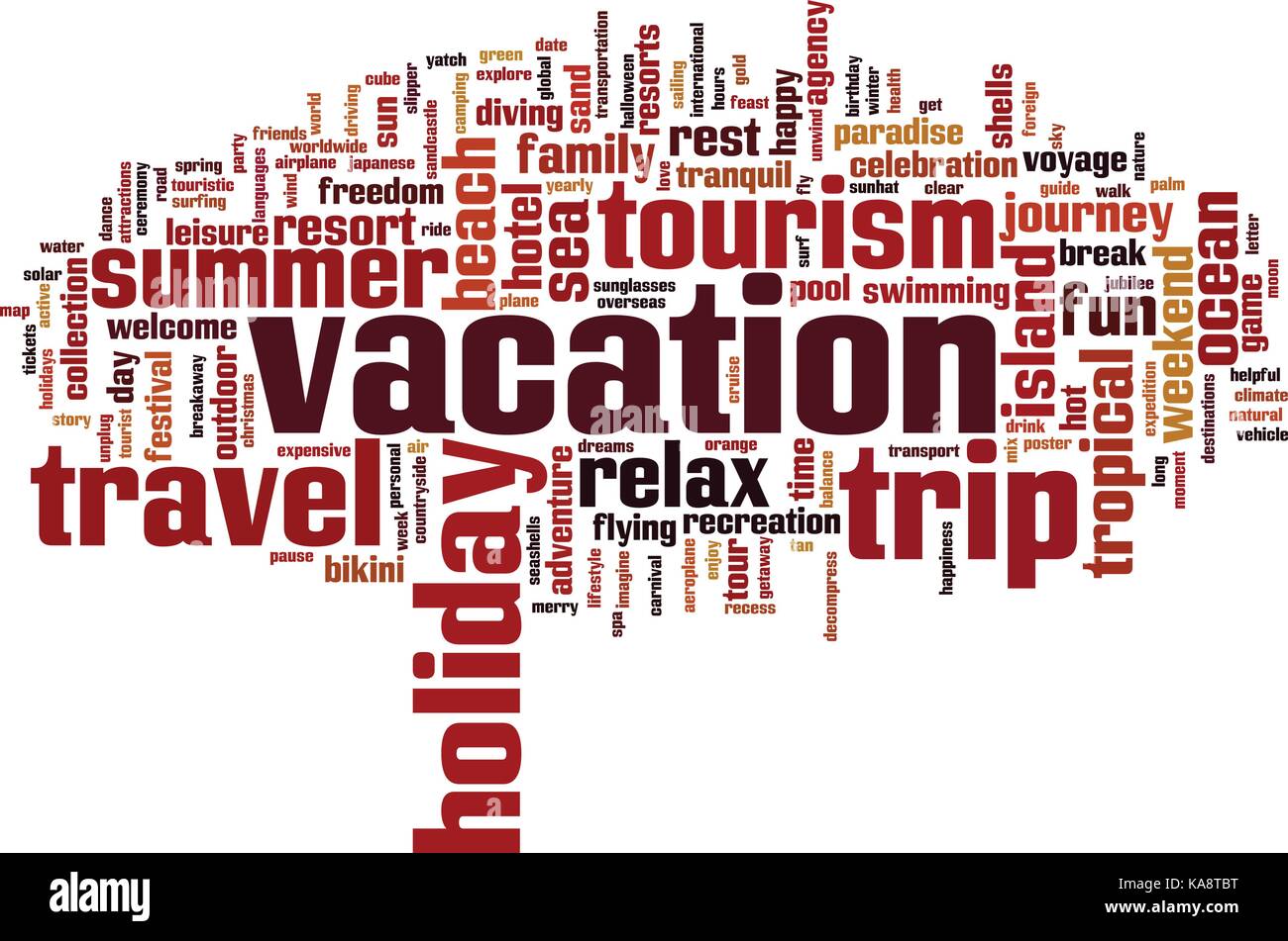 Vacation word cloud concept. Vector illustration Stock Vector Image ...