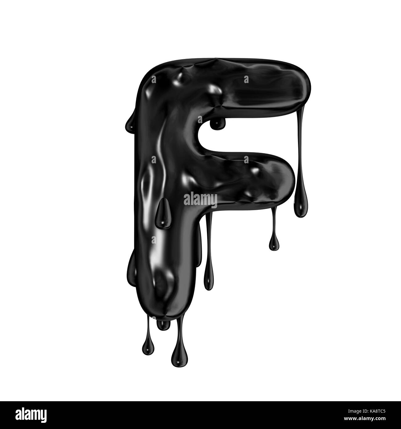 Black dripping slime halloween capital letter F Stock Photo - Alamy