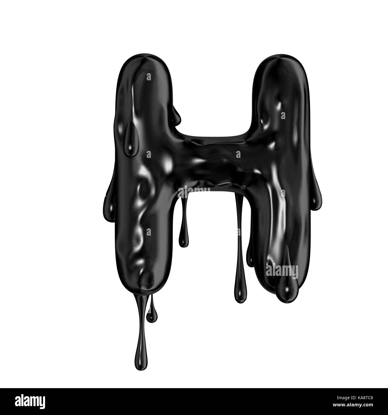 Black dripping slime halloween capital letter H Stock Photo - Alamy