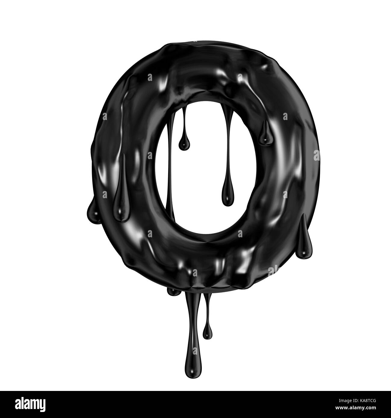 Black dripping slime halloween capital letter O Stock Photo - Alamy