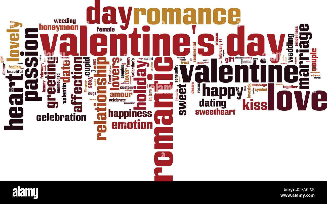 Valentine's Day word cloud concept. Vector illustration Stock Vector ...