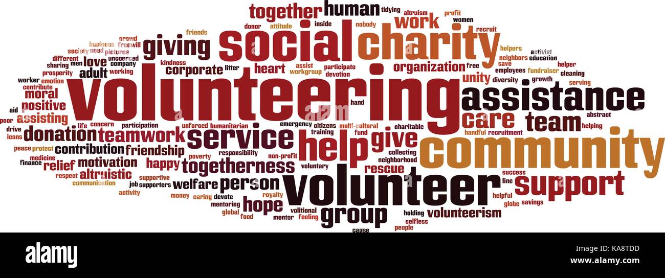 Volunteering word cloud concept. Vector illustration Stock Vector Image ...