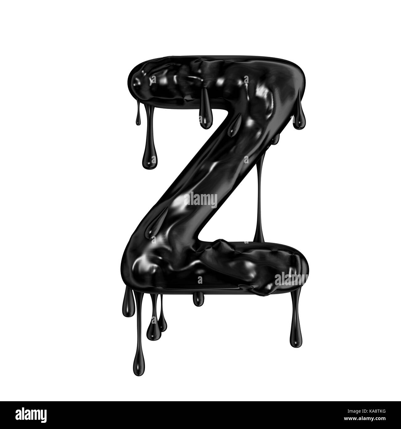 Black dripping slime halloween capital letter Z Stock Photo - Alamy