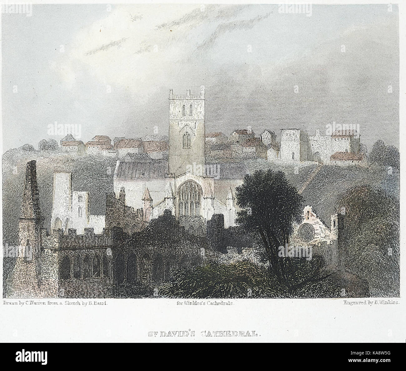 St davids cathedral drawing hi-res stock photography and images - Alamy