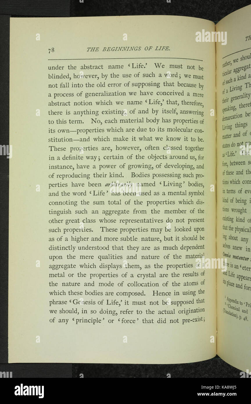 A page from a historical text titled *The Beginnings of Life ...