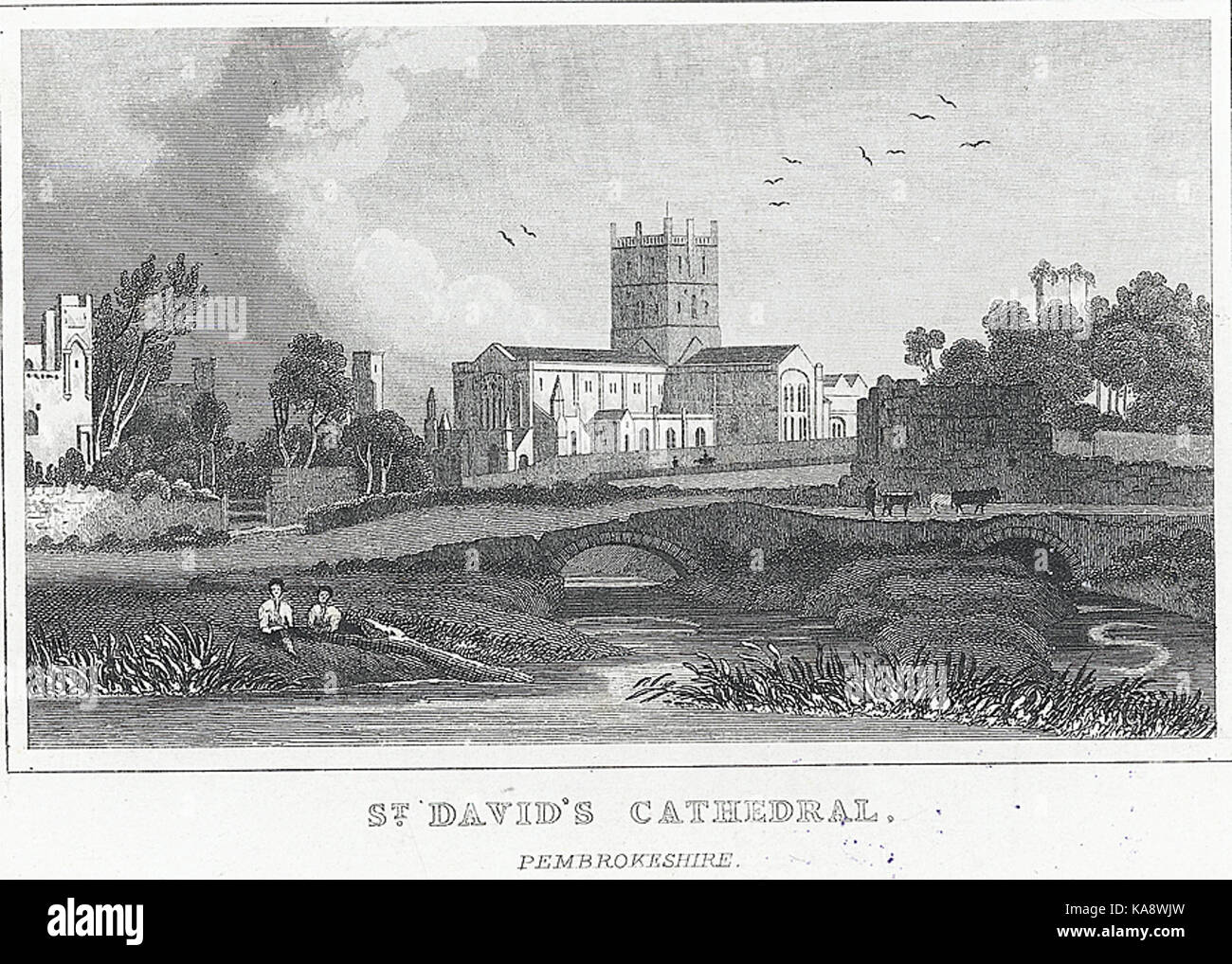 St davids cathedral drawing hi-res stock photography and images - Alamy