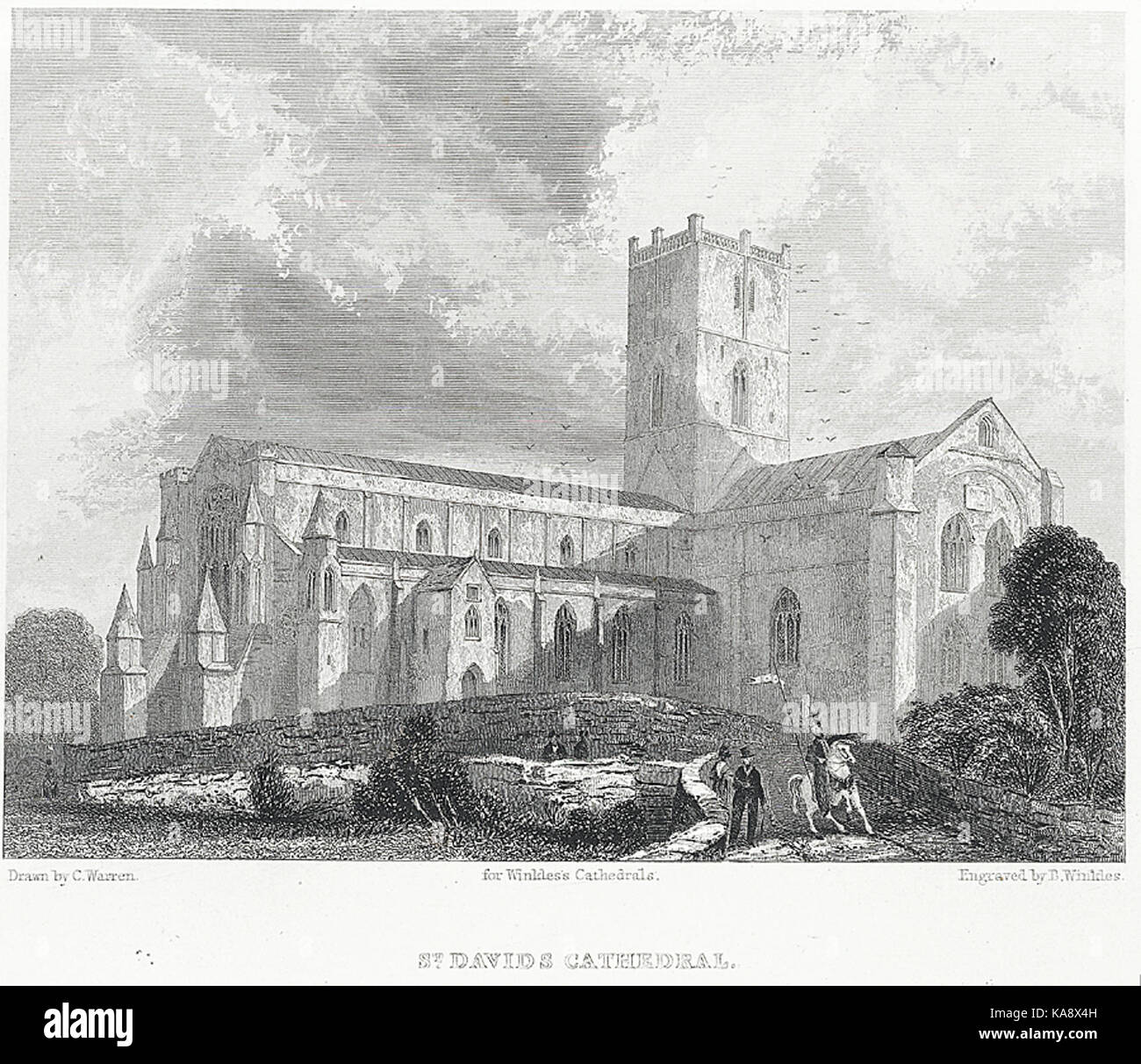 St davids cathedral drawing hi-res stock photography and images - Alamy