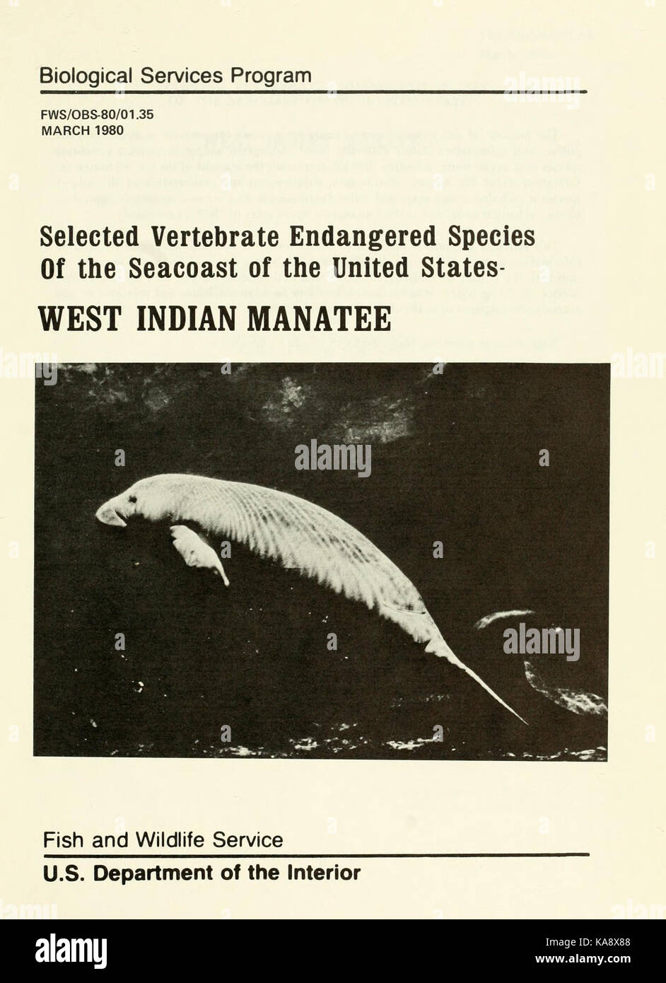 Selected vertebrate endangered species of the seacoast of the United ...