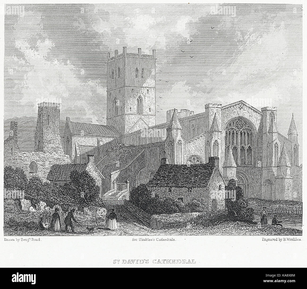 St davids cathedral drawing hi-res stock photography and images - Alamy