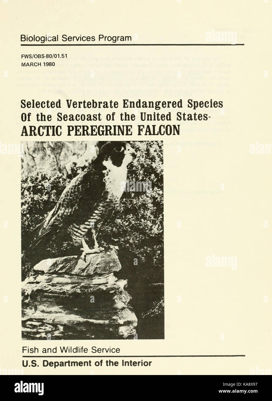 Selected vertebrate endangered species of the seacoast of the United ...